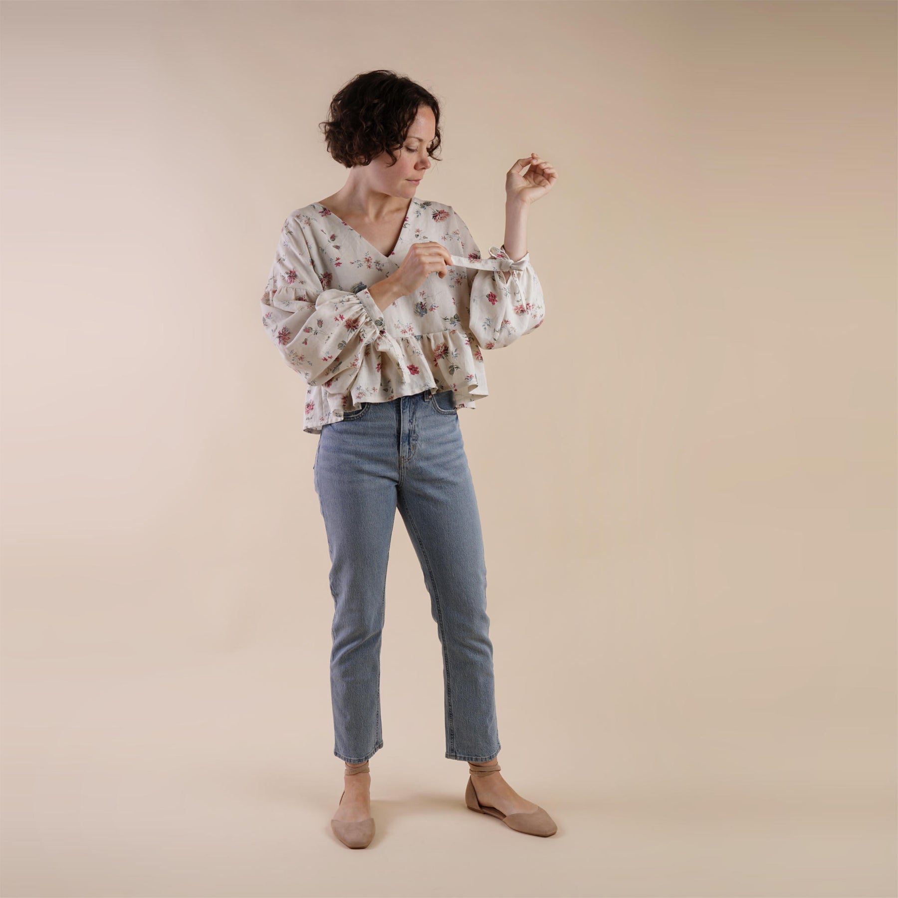 Natacha | Linen Cropped Blouse – Antonia York